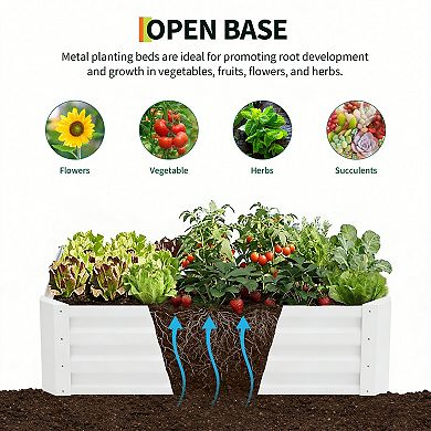 6x3x1Ft Galvanized Steel Raised Garden Planter Box with Water ...
