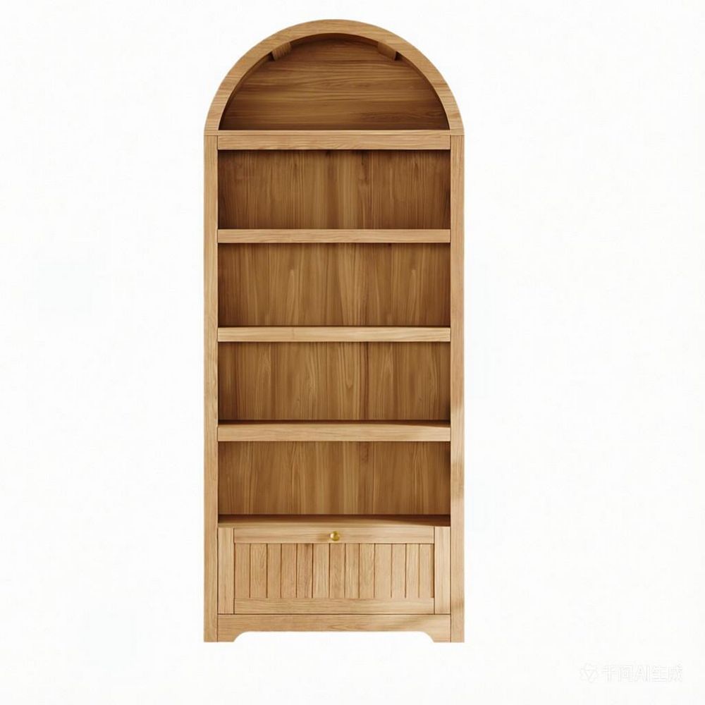 72in Tall Arched Pantry Cabinet, 5-Tier Wood Storage with Drawer for ...