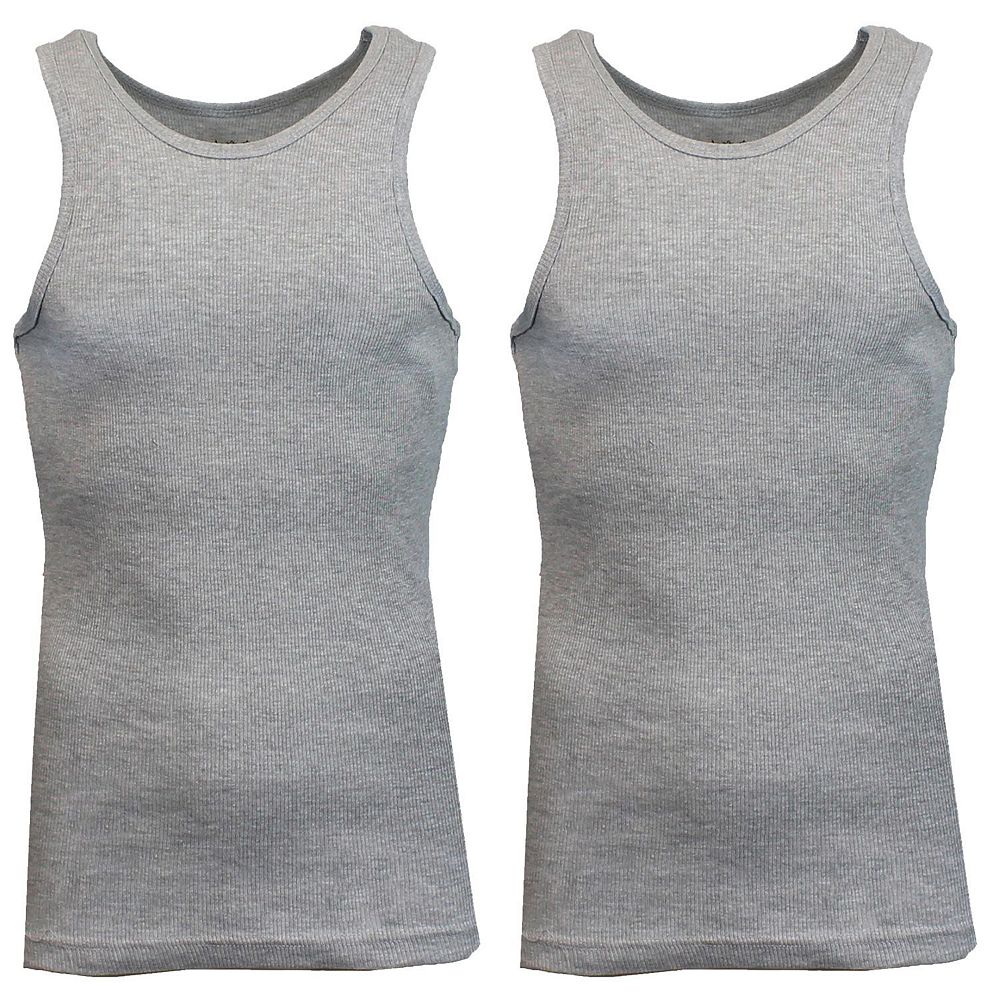Galaxy By Harvic Men's Heavyweight Ribbed Tank Top-2 Pack