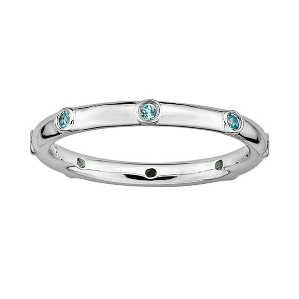 Stacks & Stones Sterling Silver Blue Topaz Stack Ring