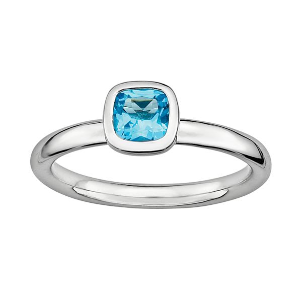 Stacks & Stones Sterling Silver Blue Topaz Stack Ring