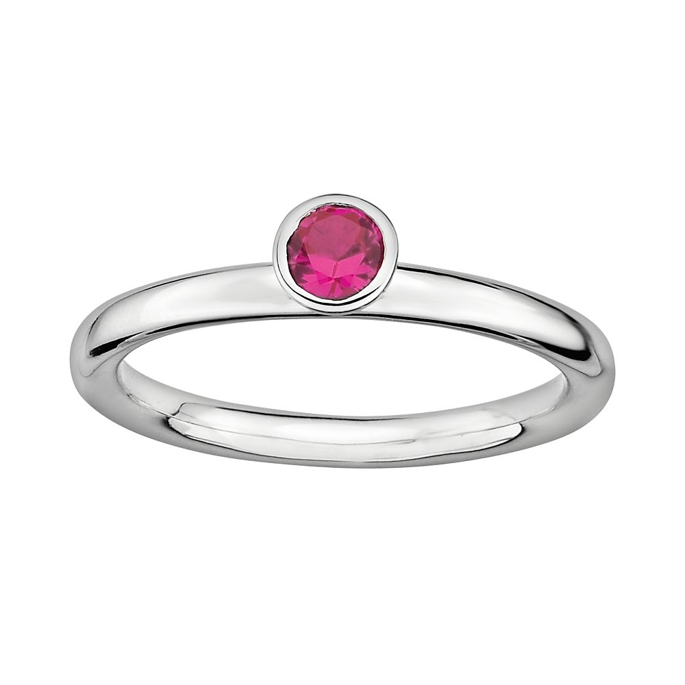Stacks & Stones Sterling Silver Lab-Created Ruby Stack Ring