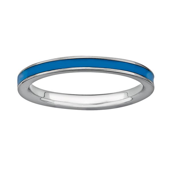 Stacks & Stones Sterling Silver Blue Enamel Stack Ring
