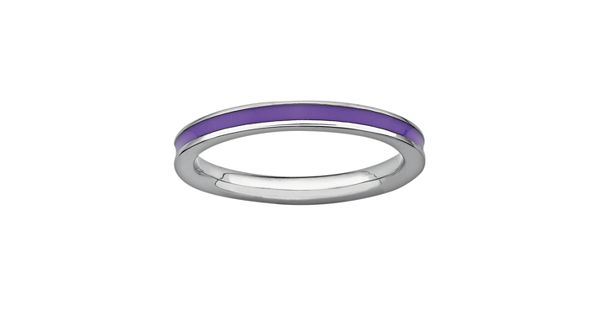 Stacks and Stones Sterling Silver Purple Enamel Stack Ring