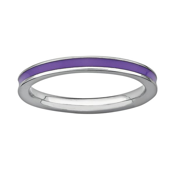 Stacks & Stones Sterling Silver Purple Enamel Stack Ring