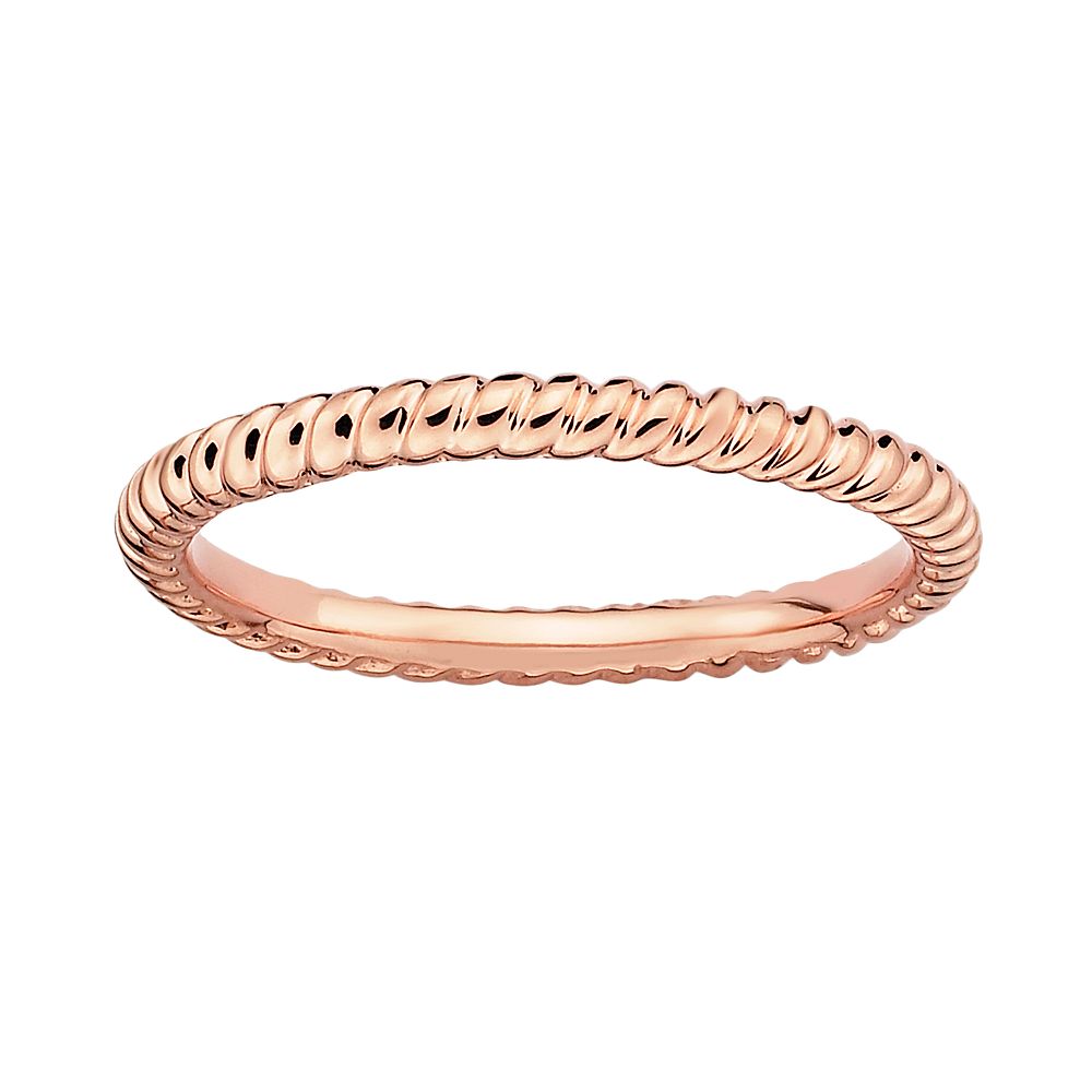 Stacks & Stones 18k Rose Gold Over Silver Twist Stack Ring
