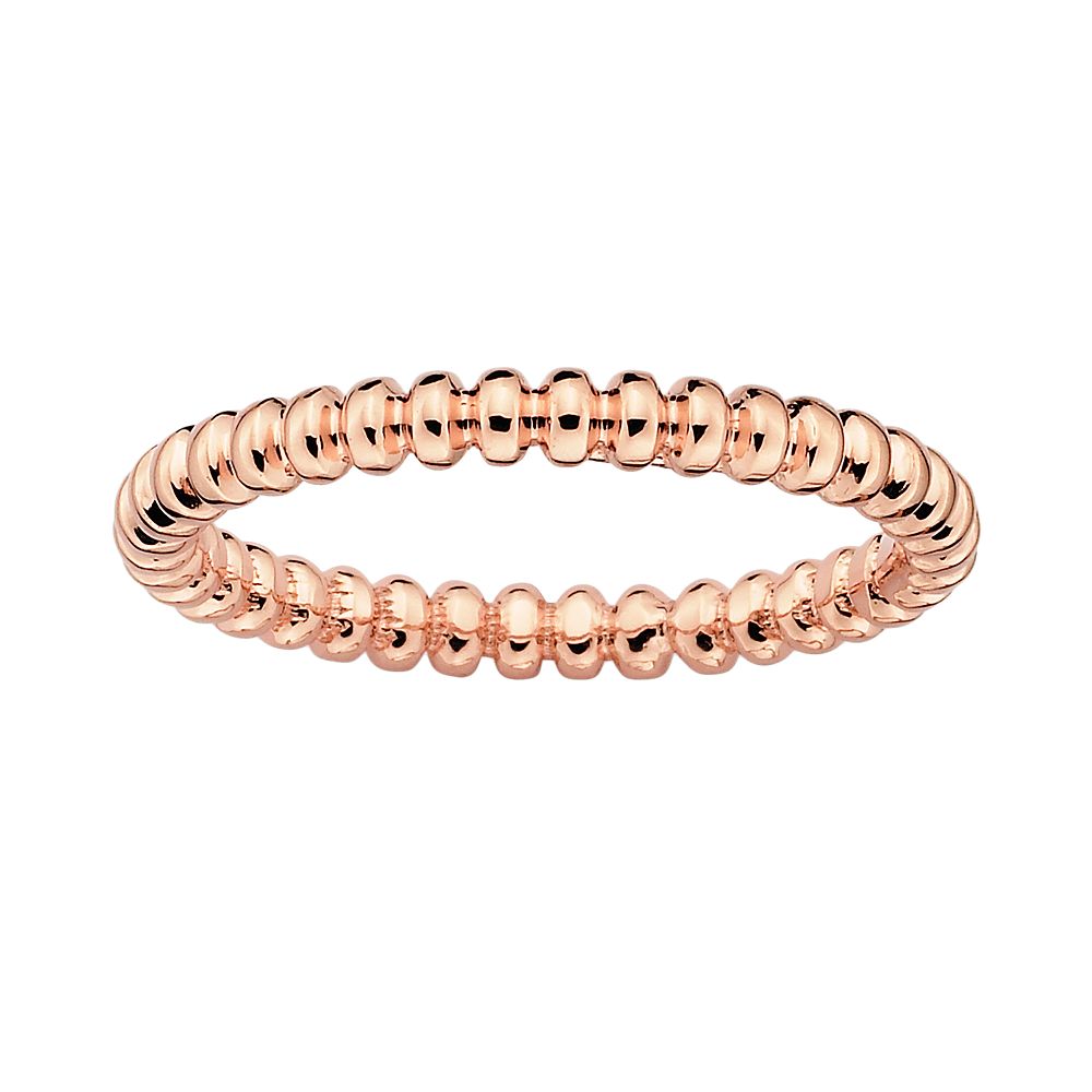 Stacks & Stones 18k Rose Gold Over Silver Beaded Stack Ring