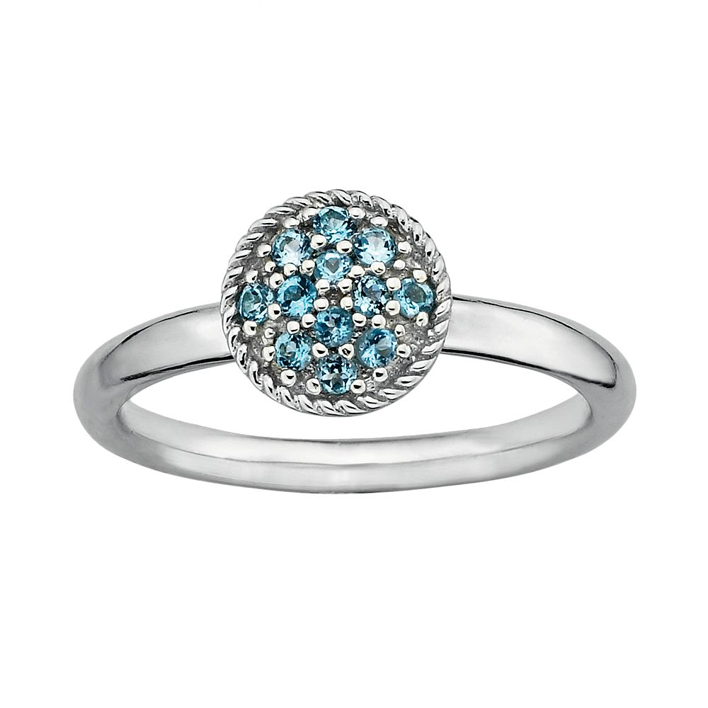 Stacks & Stones Sterling Silver Blue Topaz Cluster Stack Ring