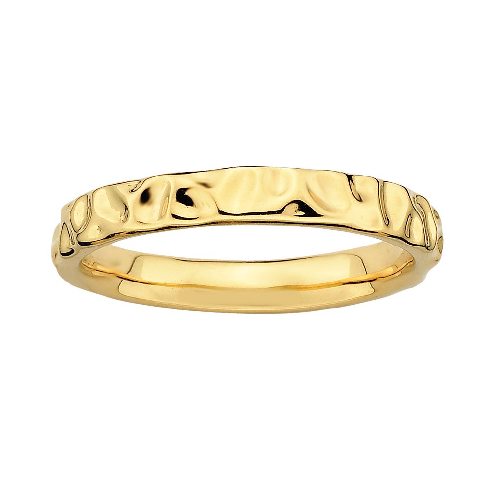 Stacks & Stones 18k Gold Over Silver Hammered Stack Ring