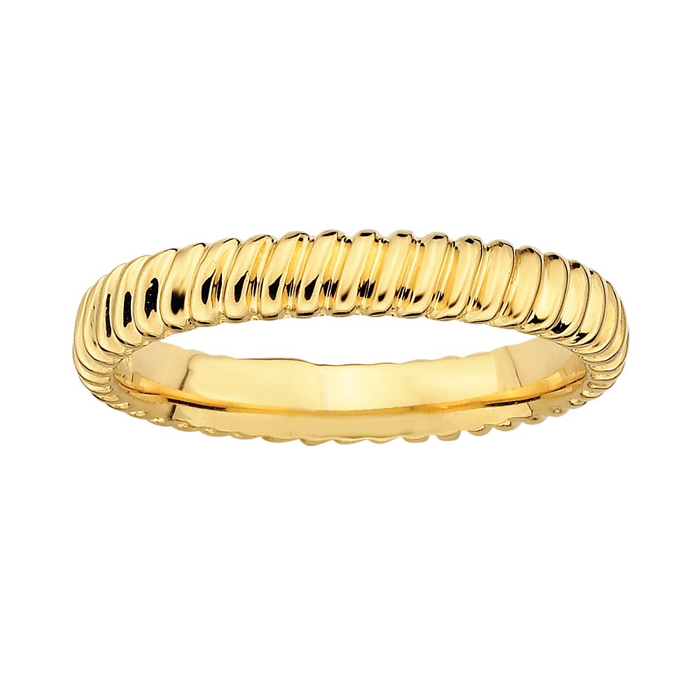 Stacks & Stones 18k Gold Over Silver Ribbed Stack Ring