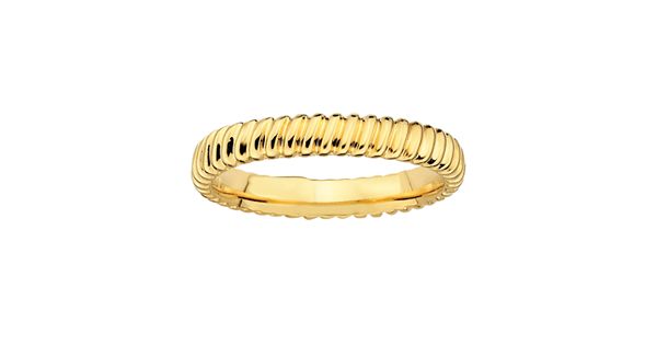 Stacks and Stones 18k Gold Over Silver Ribbed Stack Ring