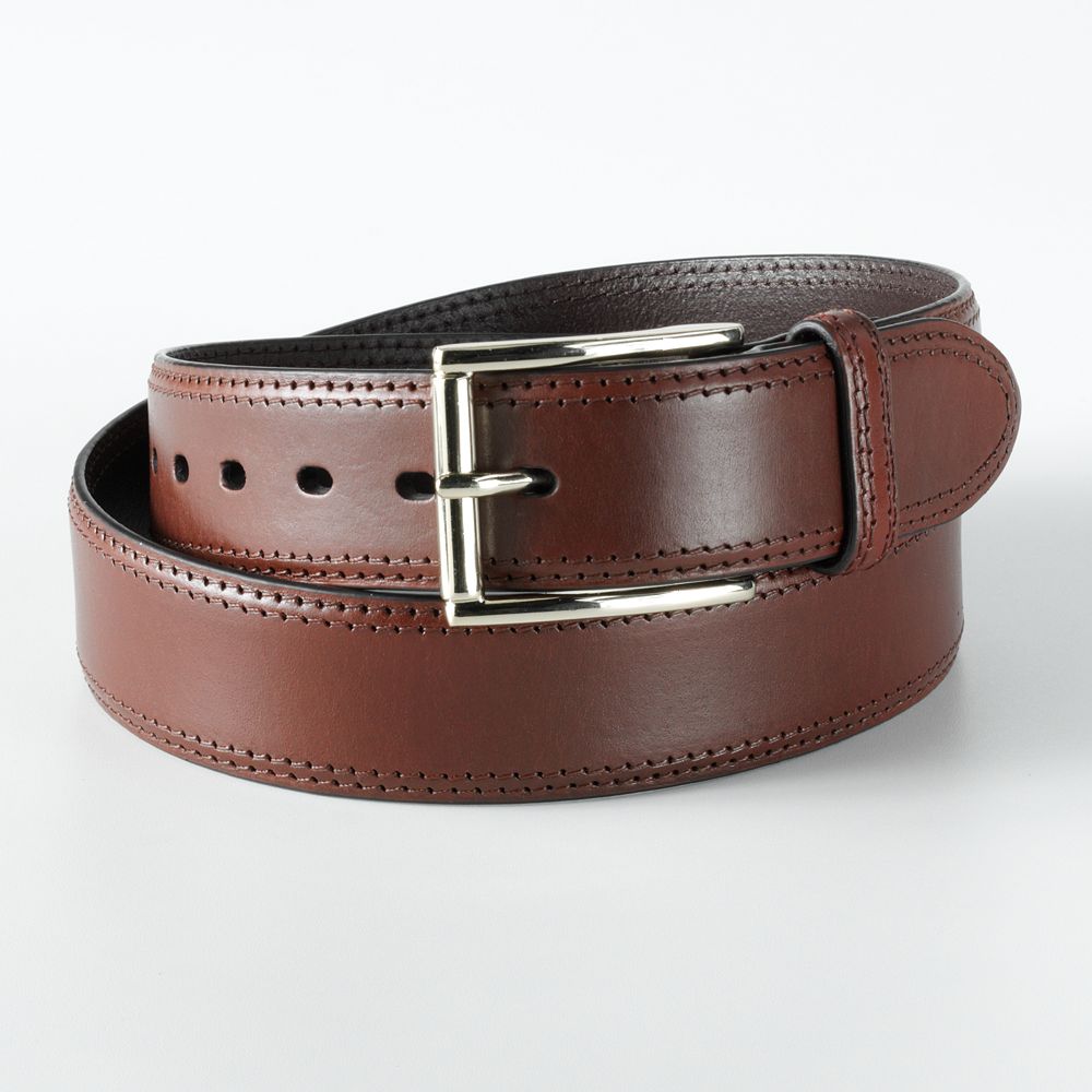 Haggar® Double-Stitch Leather Belt