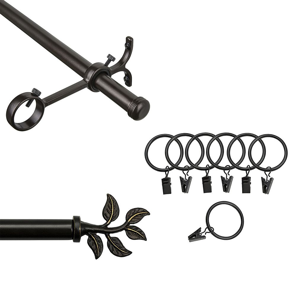 Bali Leaf Window Curtain Rod Collection