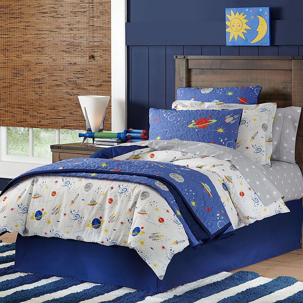 Lullabye Bedding Space Cotton Percale Comforter Collection