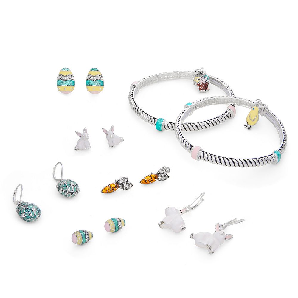 Napier Easter Silver Tone & Enamel Jewelry Collection