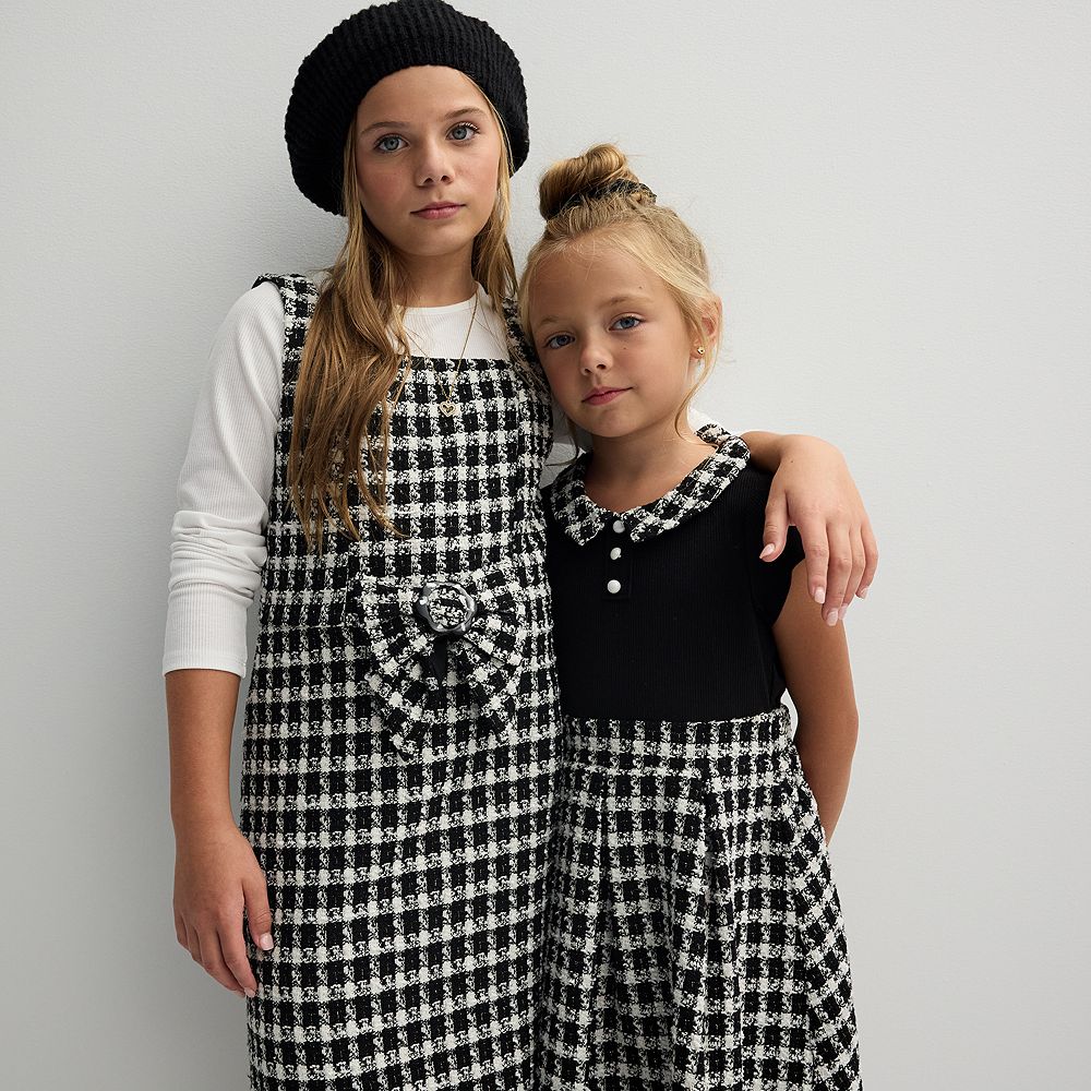 Girls 4-6x & Girls 7-16 Three Pink Hearts Boucle Dress Collection