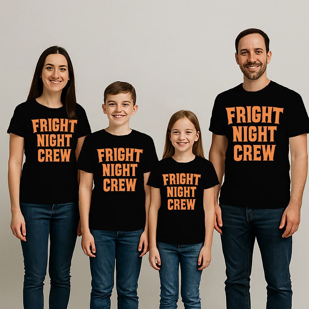 Fright Night Crew Halloween Matching Family Graphic Tees