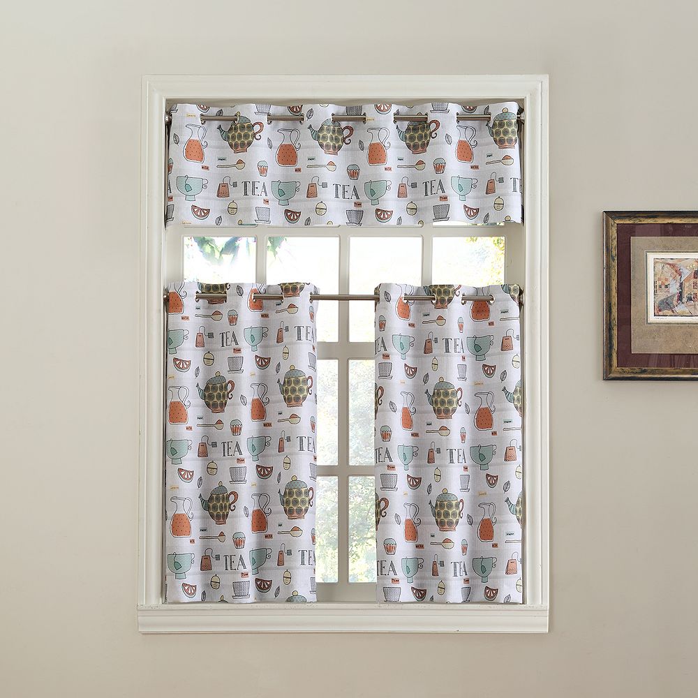 Tea Party Tier Kitchen Window Curtains